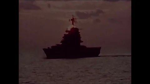 The Soviet helicopter carrier Moskva, a ... | Stock Video | Pond5