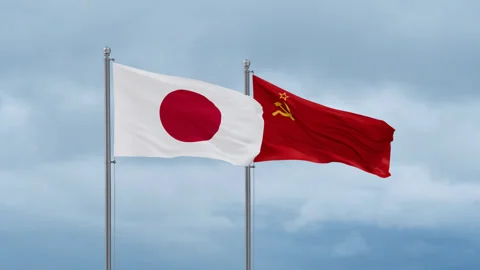 Soviet Union and Japan flag | Stock Video | Pond5
