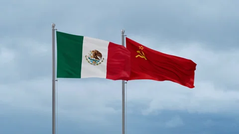 Soviet Union and Mexico flag | Stock Video | Pond5
