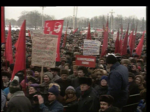 SOVIET UNION: DEMONSTRATION IN MOSCOW PR... | Stock Video | Pond5