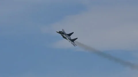 Soviet Union fighter jet plane does a se... | Stock Video | Pond5