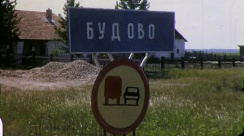 Soviet Union USSR ROAD SIGN Maker 1970s ... | Stock Video | Pond5