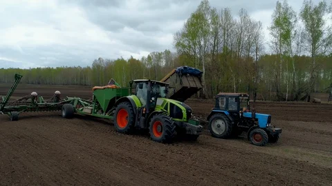 Sowing seeding planting process in huge ... | Stock Video | Pond5