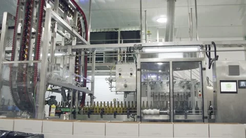 Soy sauce factory labeling and sealing. ... | Stock Video | Pond5