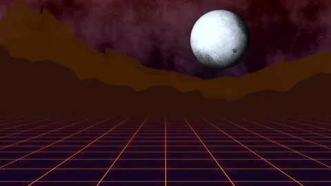 Space and moon retro background (looping... | Stock Video | Pond5