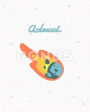 PSD Template: Space asteroid sticker on a star background #271405635