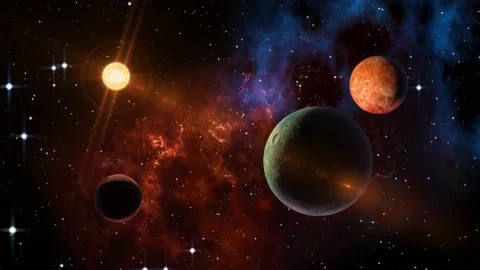 Space background star and planetary syst... | Stock Video | Pond5