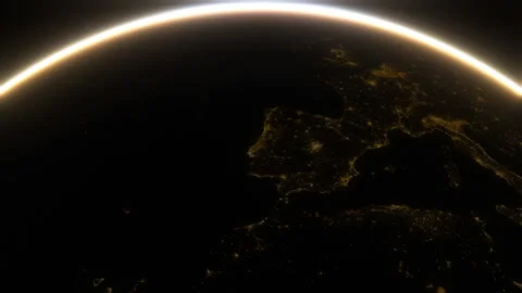 Space Background - Sunrise on Planet Ear... | Stock Video | Pond5