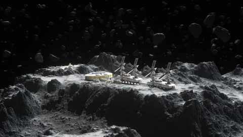 Space Base Outpost on dwarf Planet with ... | Stock Video | Pond5