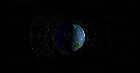 Space debris floating in the orbit of pl... | Stock Video | Pond5