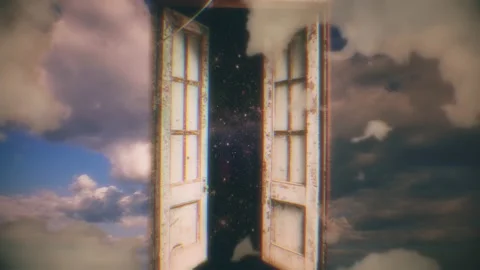 Space Door Open Over Cloudy Sky Motion B... | Stock Video | Pond5