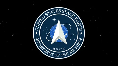 Space force logo USSF glitch logo with s... | Stock Video | Pond5
