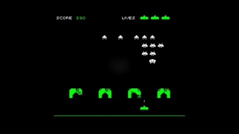 Space Invaders 80s Video Game | Stock Video | Pond5