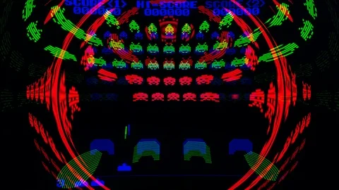 space invaders computer game arcade gami... | Stock Video | Pond5