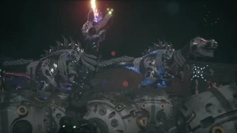 Space Marines take on the T-REX monster ... | Stock Video | Pond5