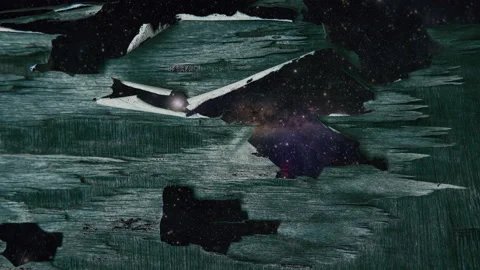 Space Planets Peeling Wall Surreal Scene... | Stock Video | Pond5