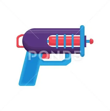 Space Ray Gun, Blue Blaster Toy Weapon Vector Illustration: Royalty ...