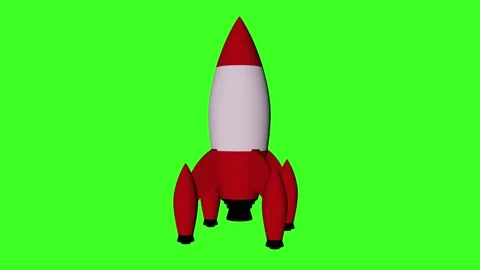 Space Rocket Cartoon Green Screen | Stock Video | Pond5