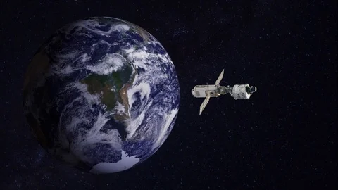 Satellite Earth Time Running Stock Video Footage | Royalty Free ...