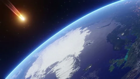 Space Scene Earth Meteorite Background | Stock Video | Pond5