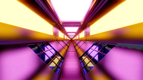 Space ship corridor interior animation | Stock Video | Pond5
