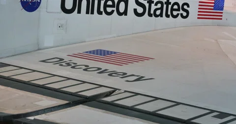 Space Shuttle with American Flag at Air ... | Stock Video | Pond5