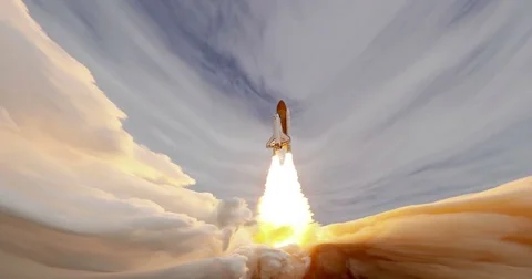 Space Shuttle Atlantis Launch Animation,... | Stock Video | Pond5