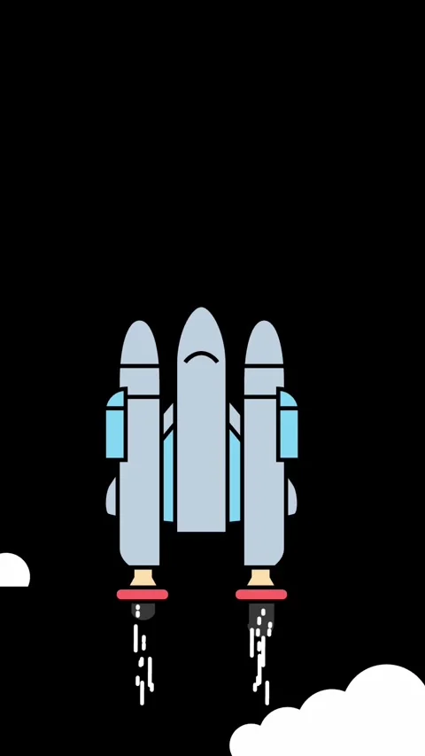 Space shuttle launch 2D motion graphics ... | Stock Video | Pond5