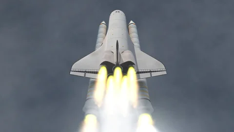 Space shuttle launches into space. 2d an... | Stock Video | Pond5