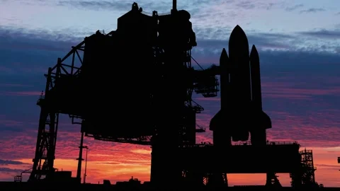 Space Shuttle Nasa Silhouette Rocket Spa... | Stock Video | Pond5