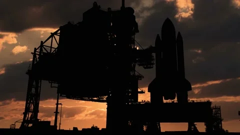 Space Shuttle Nasa Silhouette Rocket Spa... | Stock Video | Pond5