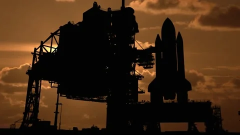 Space Shuttle Nasa Silhouette Rocket Spa... | Stock Video | Pond5