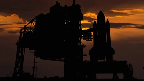 Space Shuttle Nasa Silhouette Rocket Spa... | Stock Video | Pond5