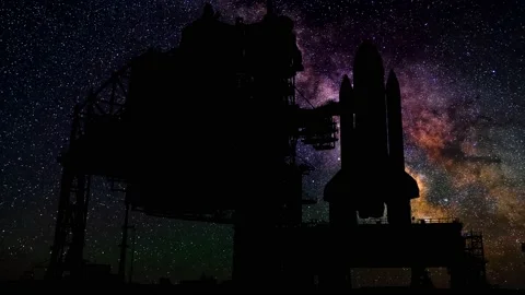 Space Shuttle Nasa Silhouette Rocket Spa... | Stock Video | Pond5