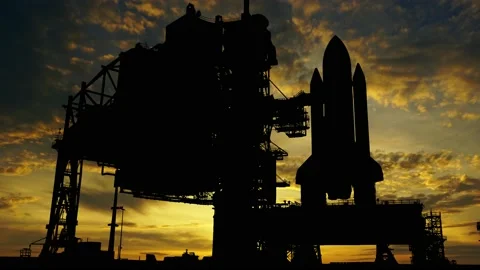 Space Shuttle Nasa Silhouette Rocket Spa... | Stock Video | Pond5