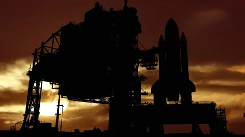 Space Shuttle Nasa Silhouette Rocket Spa... | Stock Video | Pond5