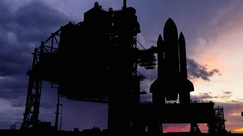 Space Shuttle Nasa Silhouette Rocket Spa... | Stock Video | Pond5