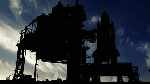 Space Shuttle Nasa Silhouette Rocket Spa... | Stock Video | Pond5