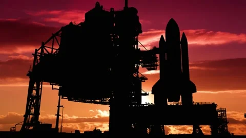 Space Shuttle Nasa Silhouette Rocket Spa... | Stock Video | Pond5