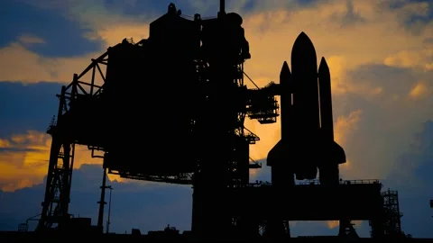 Space Shuttle Nasa Silhouette Rocket Spa... | Stock Video | Pond5