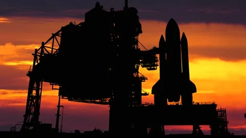 Space Shuttle Nasa Silhouette Rocket Spa... | Stock Video | Pond5