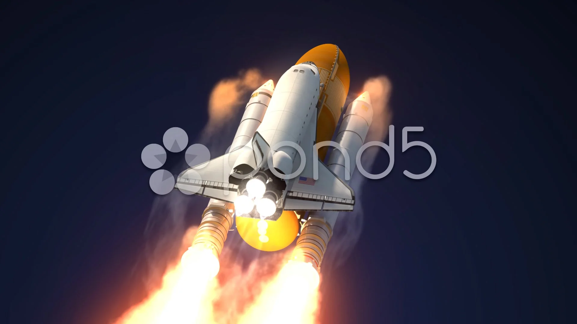 Space Shuttle Booster Separation In Flight