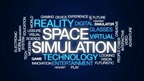Space simulation animated word cloud, te... | Stock Video | Pond5