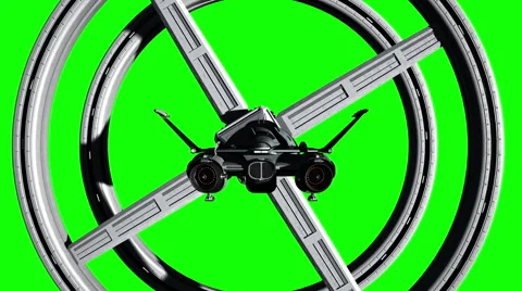 Space Station Shuttle Landing Bay (Green... | Stock Video | Pond5