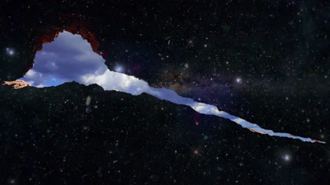 Space Trench Sky Clouds Surreal Science ... | Stock Video | Pond5