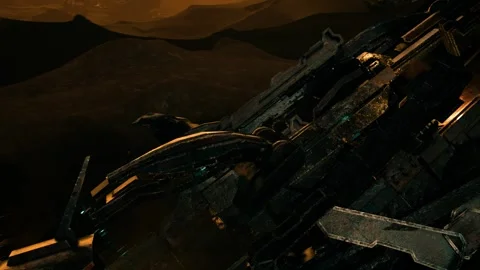 Spaceship Crash Debris on Alien Planet | Stock Video | Pond5