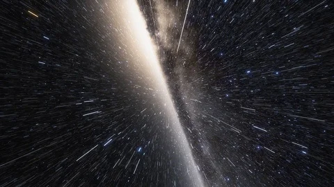 spaceship flies at the speed of light th... | Stock Video | Pond5