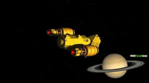 spaceship Goliath heavy freighter satur... | Stock Video | Pond5