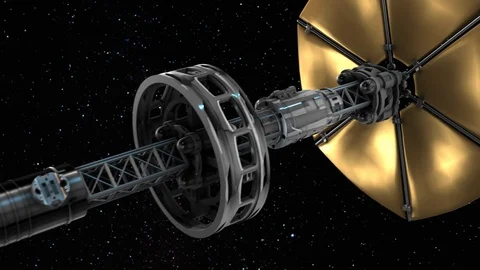 Spaceship Solar Sail space travel | Stock Video | Pond5