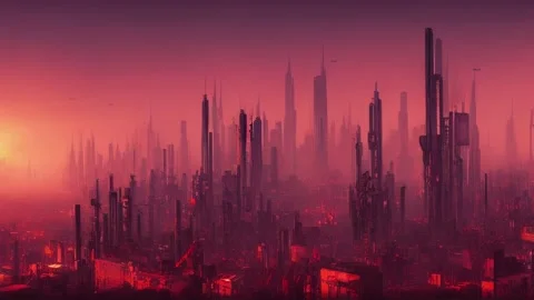 Spaceships flying in a futuristic city o... | Stock Video | Pond5